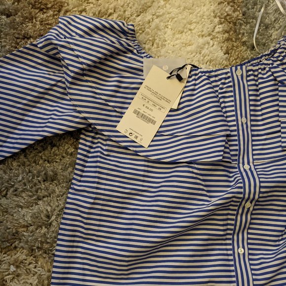 Uterque | Tops | Nwt Uterque Striped Off Shoulder Blouse | Poshmark